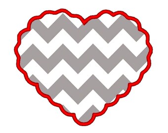 Two 2 double entwined Heart Love Valentine Applique. INSTANT | Etsy