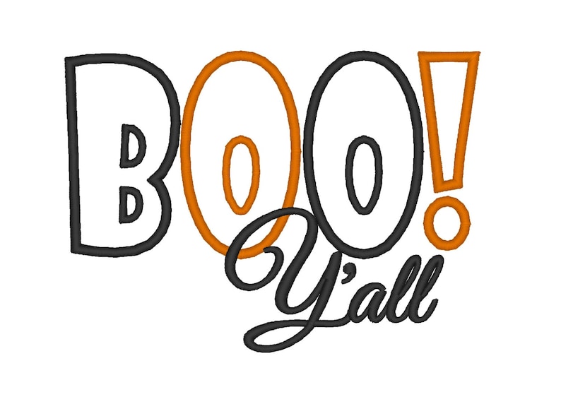 Boo Y'all Halloween APPLIQUE. Instant Download Machine - Etsy