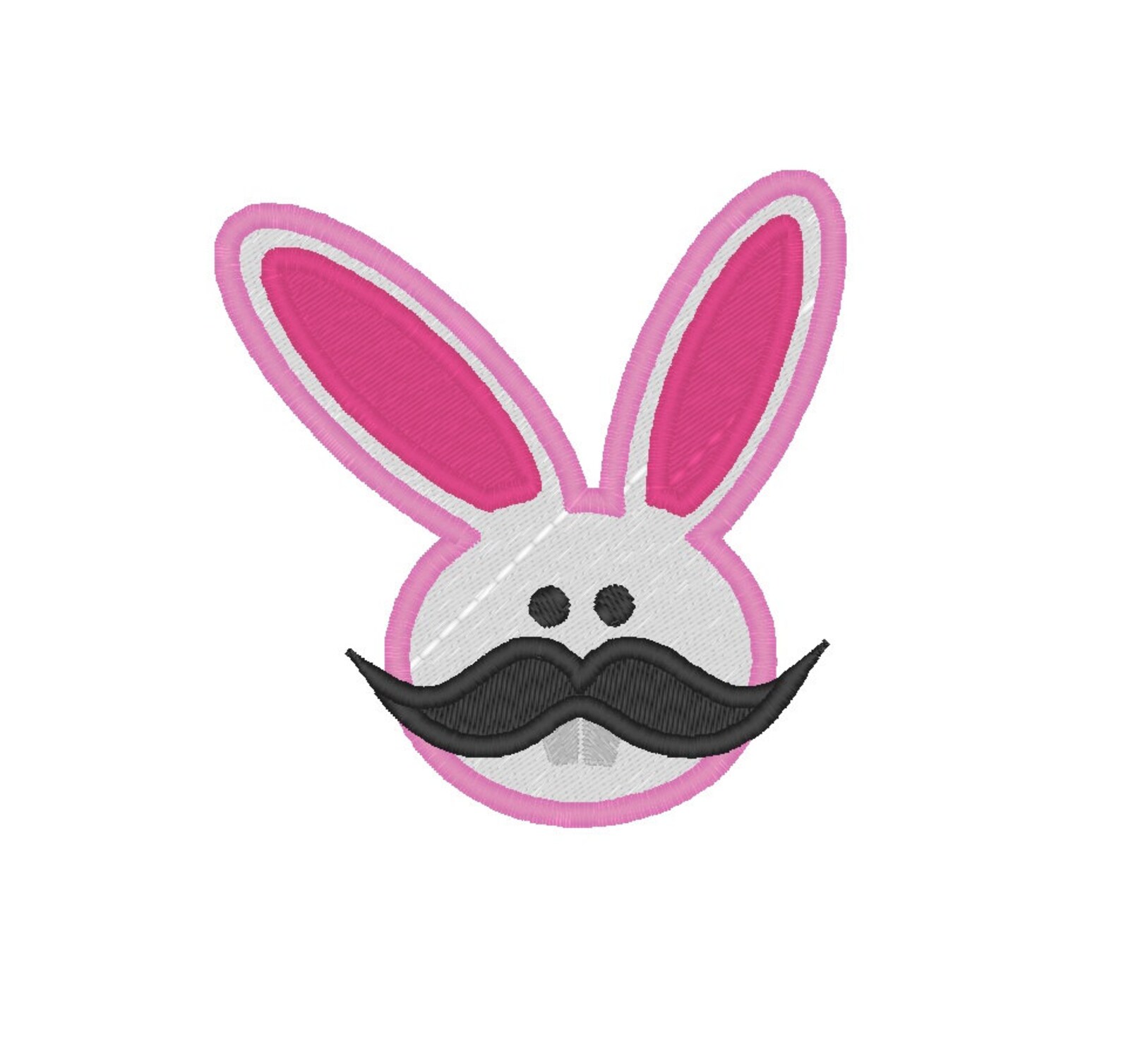 Easter Bunny Rabbit with Mustache APPLIQUE. Instant download | Etsy