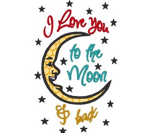 Love You to the Moon and Back Valentine. Instant Download Machine ...