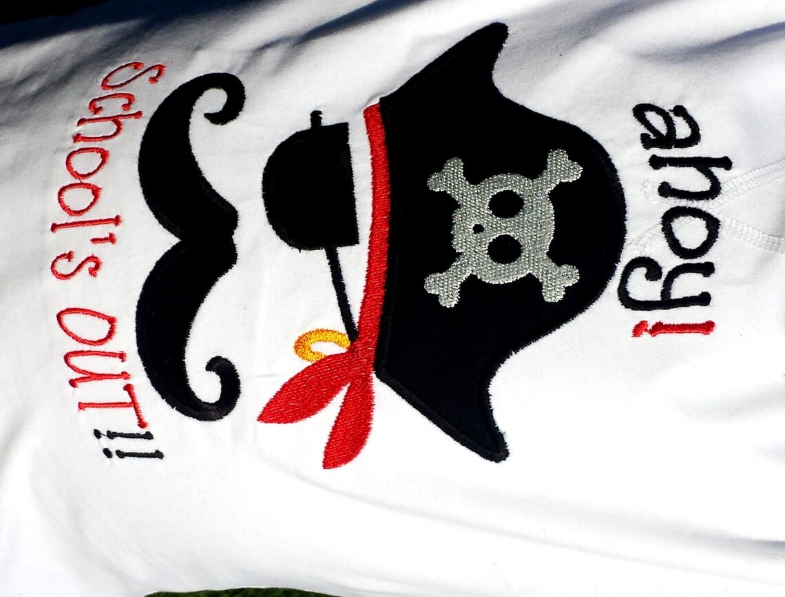 Pirate Hat Patch Scarf Earring Mustache Applique . INSTANT | Etsy