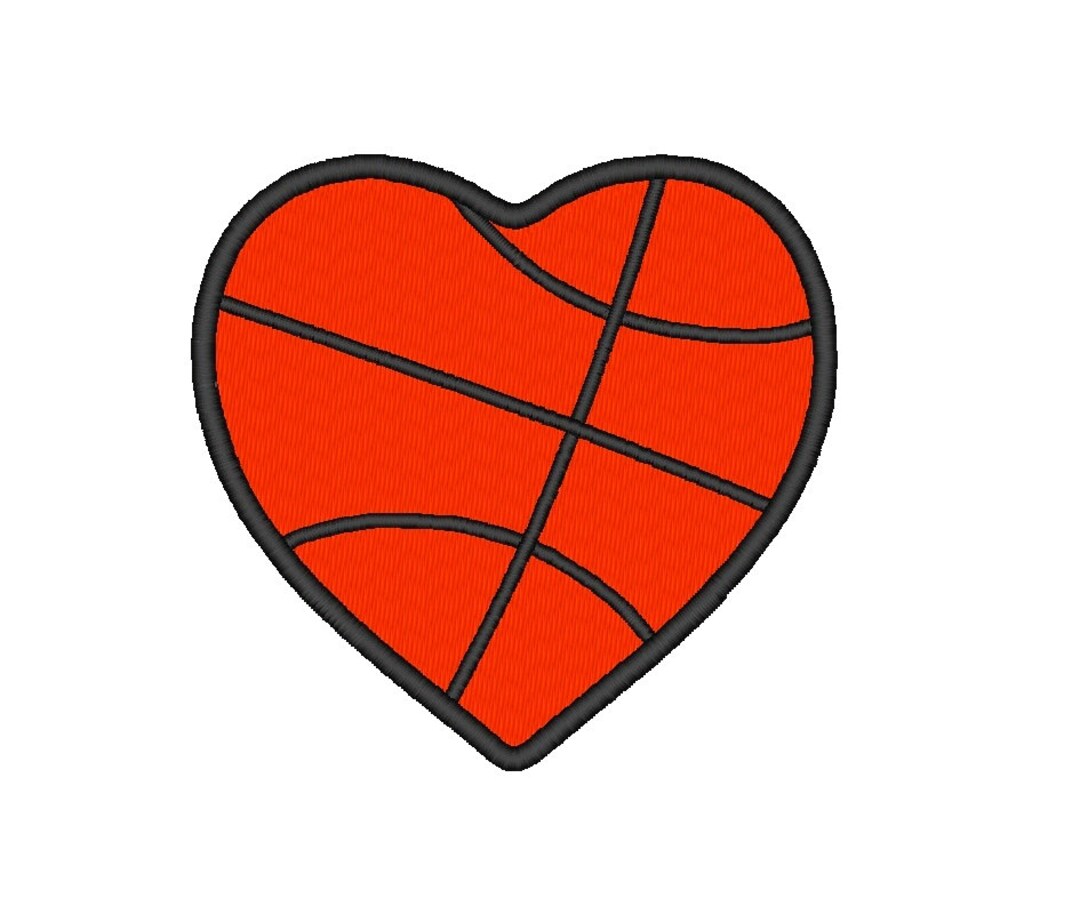 Basketball Heart Love 002 APPLIQUE. Instant Download Machine Embroidery ...