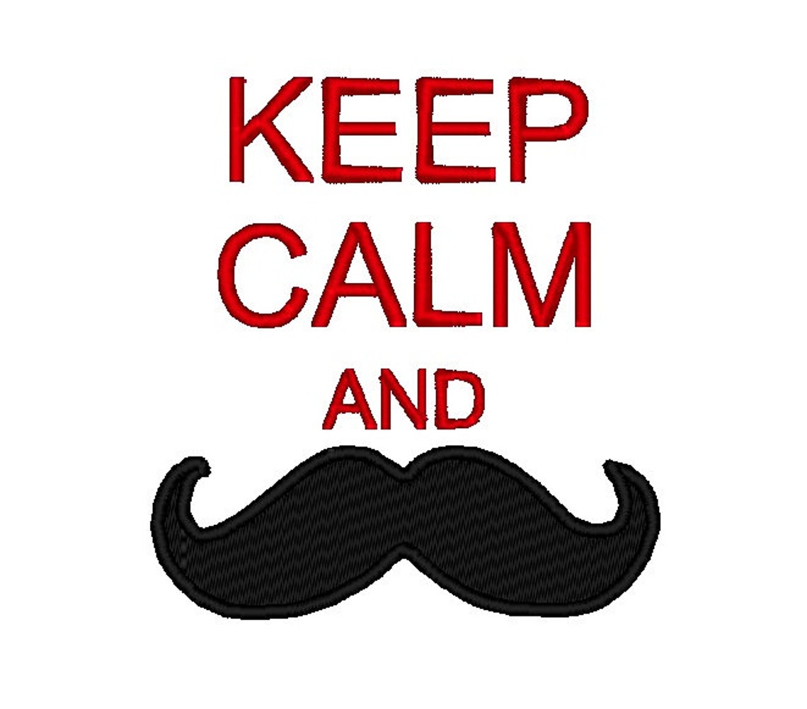 Keep Calm Moustache Mustache Applique. INSTANT DOWNLOAD | Etsy
