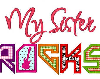 My Mom Rocks Applique INSTANT DOWNLOAD. Machine Embroidery | Etsy