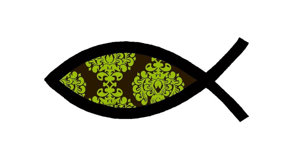 Ichthys Christian Fish Symbol Outline & Applique. Instant Download ...