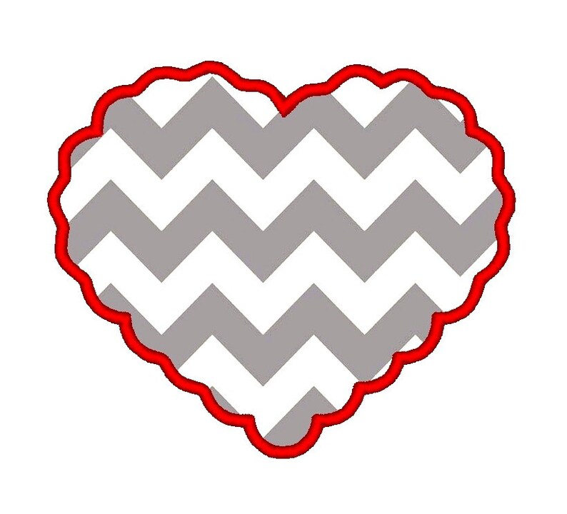 Scalloped Heart Love Valentine Applique. INSTANT DOWNLOAD | Etsy