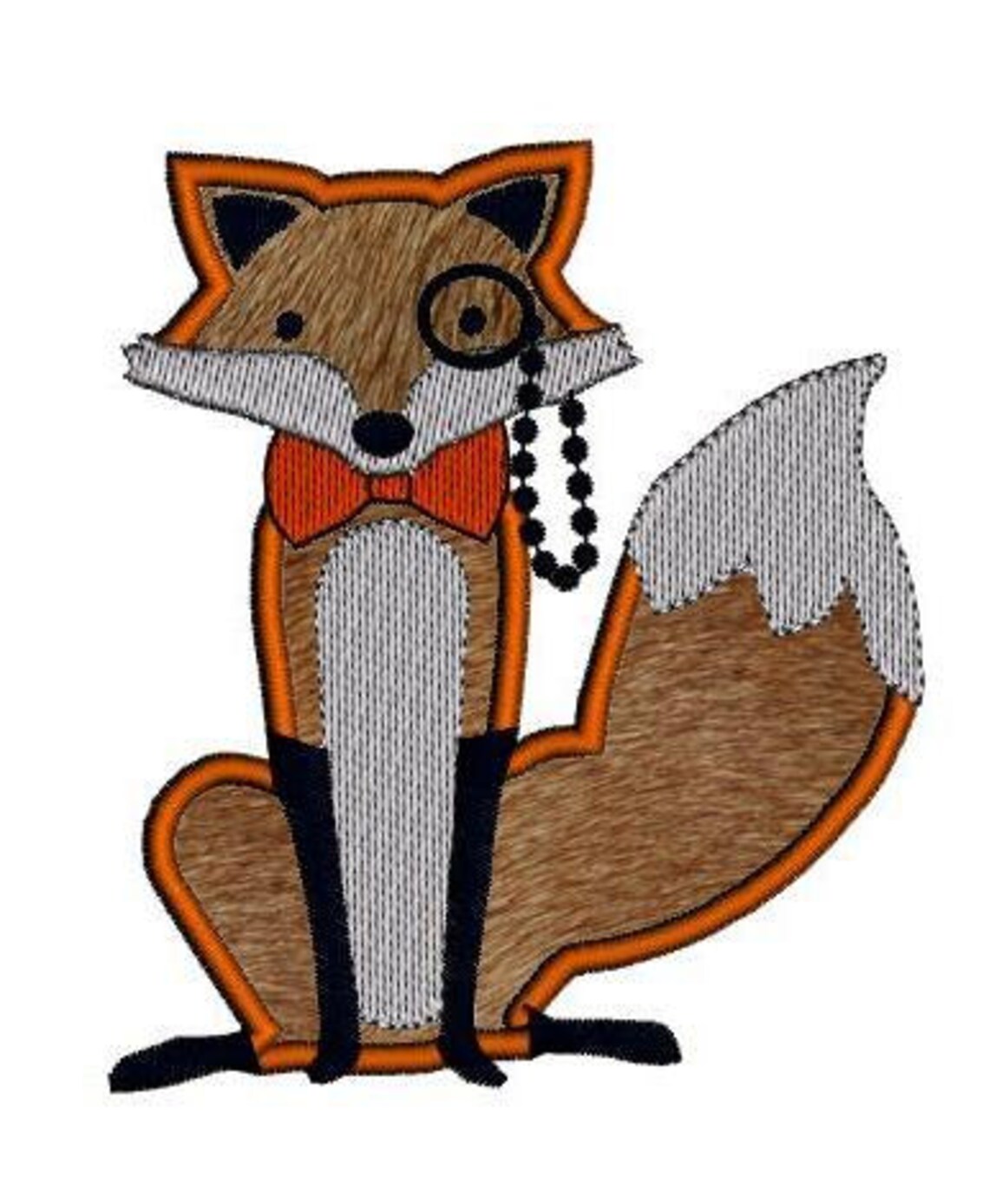 Fox With Monocle 3 Sizes. Instant Download Machine Embroidery Design ...