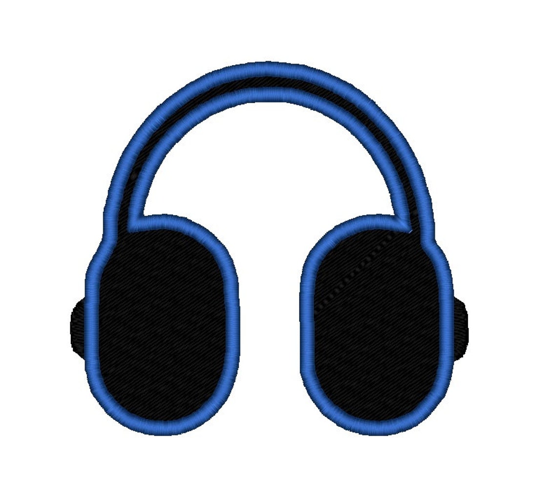 Music Headphones 3 APPLIQUE. Machine Embroidery Design Digitized File ...