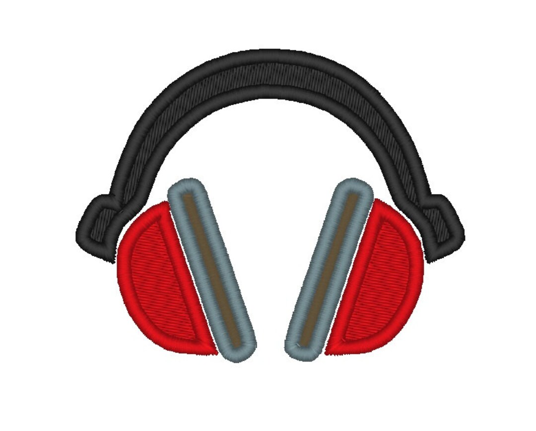 Music Headphones 1 Applique.instant DOWNLOAD Machine Embroidery Design ...