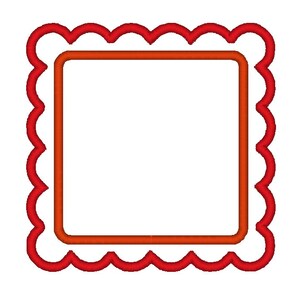 Scalloped Square Double Frame Font Border. INSTANT DOWNLOAD Machine ...