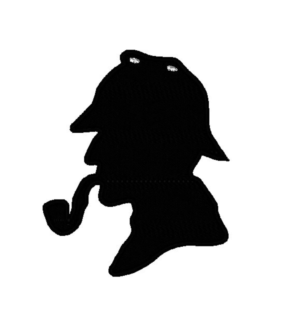 Sherlock Holmes Silhouette Applique Head. Instant Download Machine ...