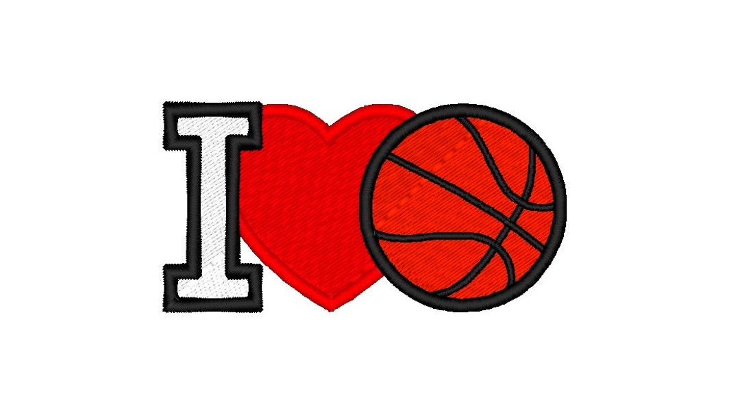 I Love Basketball APPLIQUE. Machine Embroidery Design Digitized File ...