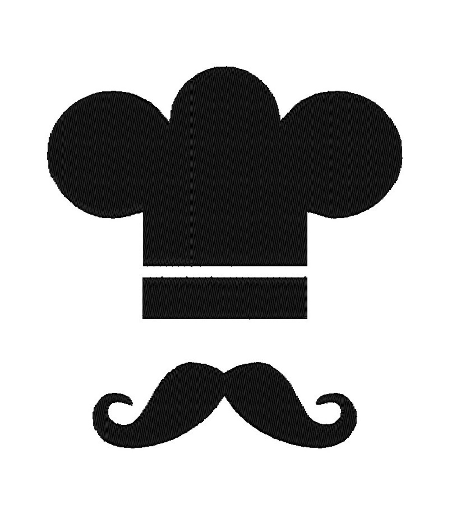 Chef Hat Mustache FILL in 7 Sizes. Instant Download Machine - Etsy