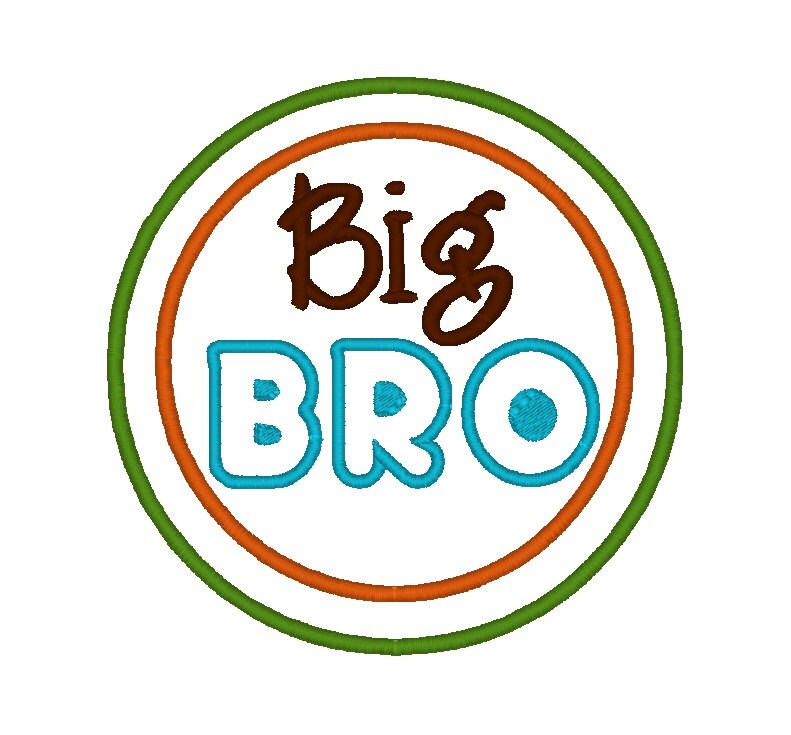 Big Brother Bro Double Frame Font Border Applique. INSTANT - Etsy