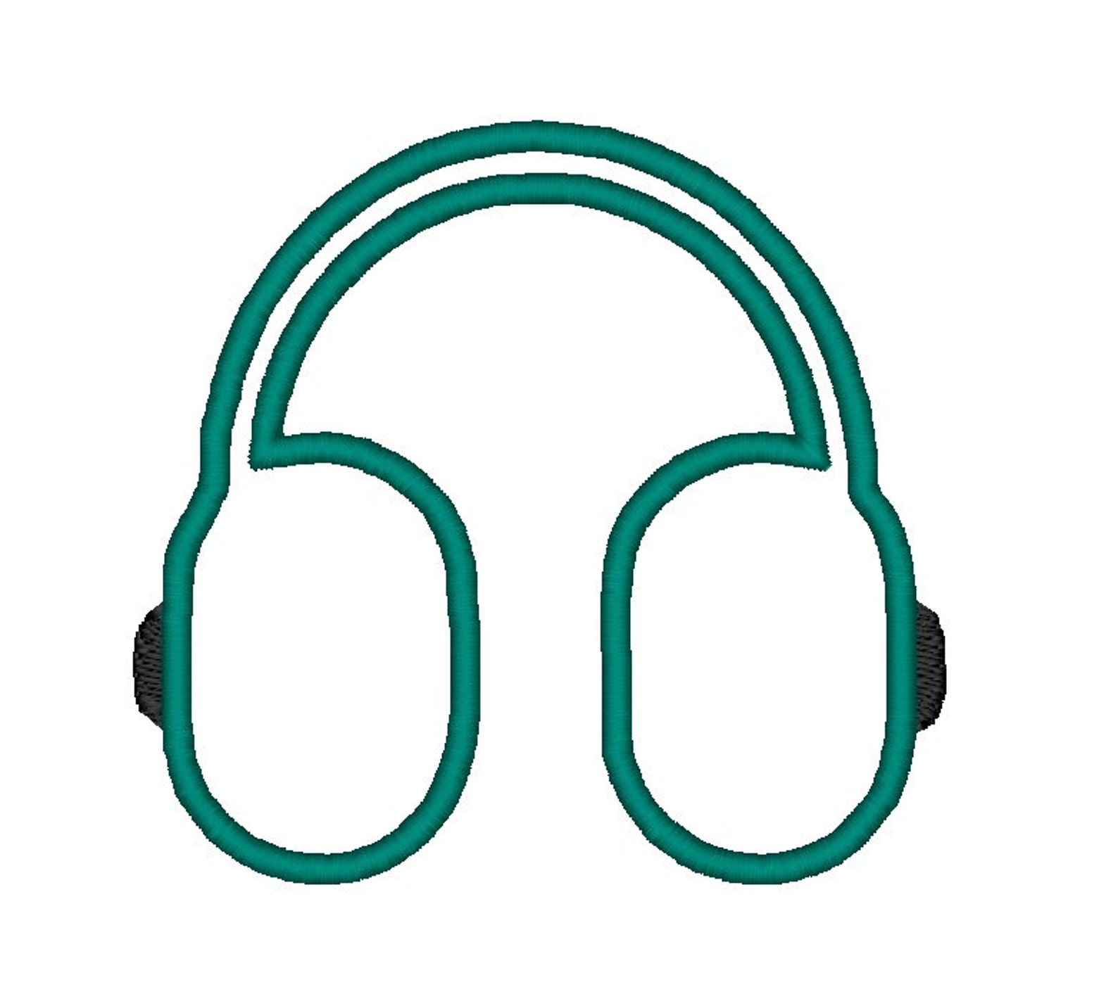 Music Headphones 3 APPLIQUE. Machine Embroidery Design Digitized File ...