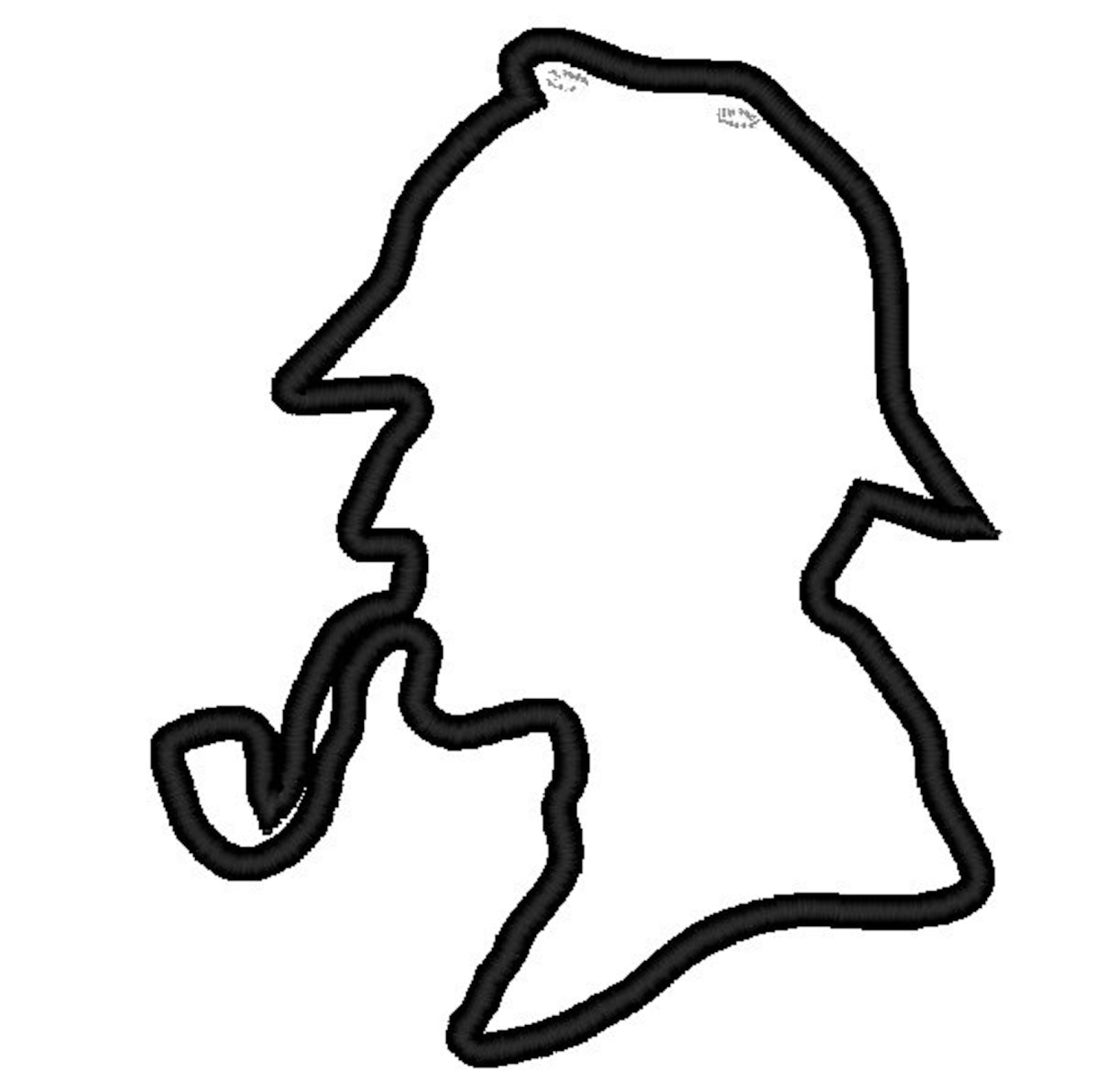 Sherlock Holmes Silhouette Applique Head. Instant Download Machine ...