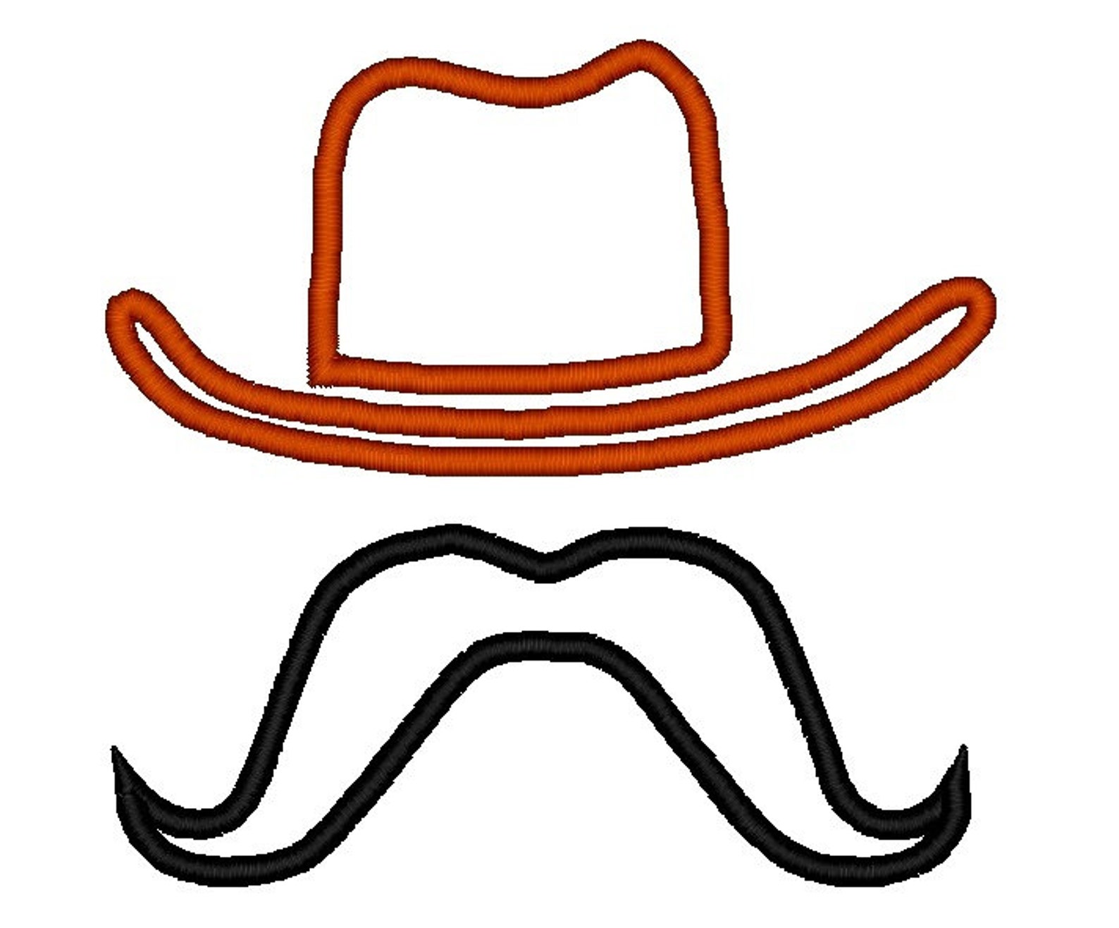Cowboy Hat Moustache Mustache Applique INSTANT DOWNLOAD Machine ...