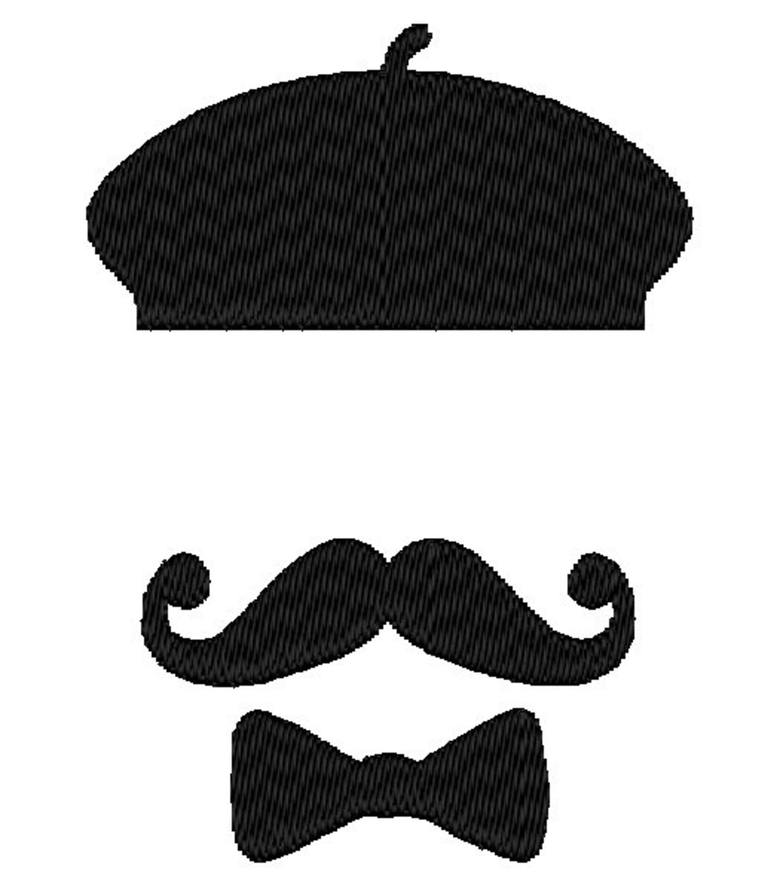 Moustache Mustache Beret Bow Tie APPLIQUE. INSTANT DOWNLOAD - Etsy