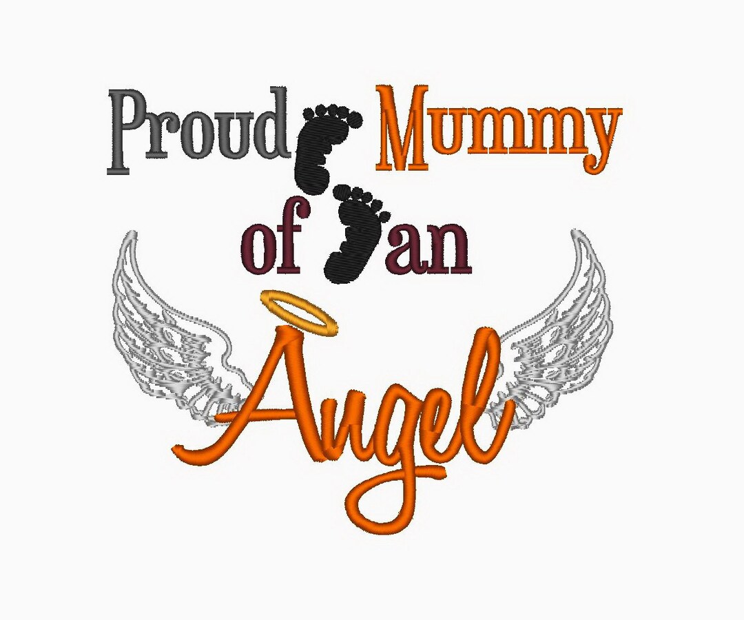 Proud Mummy of an Angel. INSTANT DOWNLOAD. Machine Embroidery Design ...