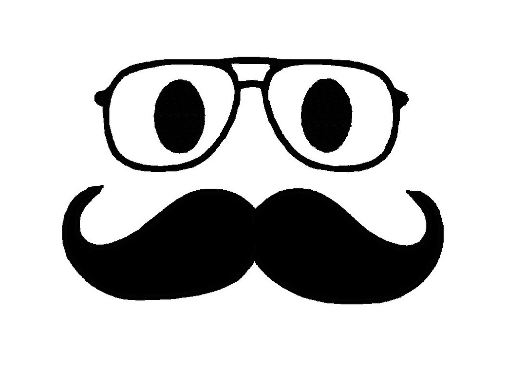 Geek Glasses Moustache APPLIQUE. Instant Download Machine Embroidery ...