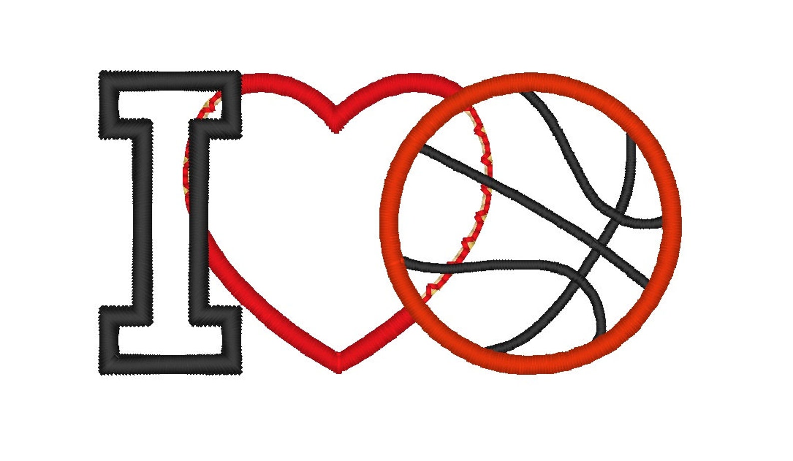 I Love Basketball APPLIQUE. Machine Embroidery Design | Etsy