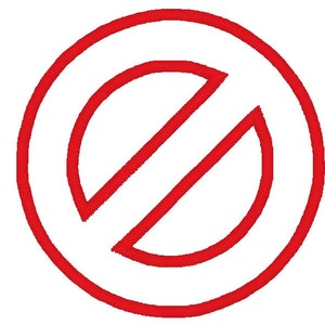 NO Sign Symbol Applique. INSTANT DOWNLOAD Machine Embroidery Design ...