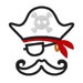 Pirate Hat Patch Scarf Earring Mustache Applique . INSTANT DOWNLOAD ...
