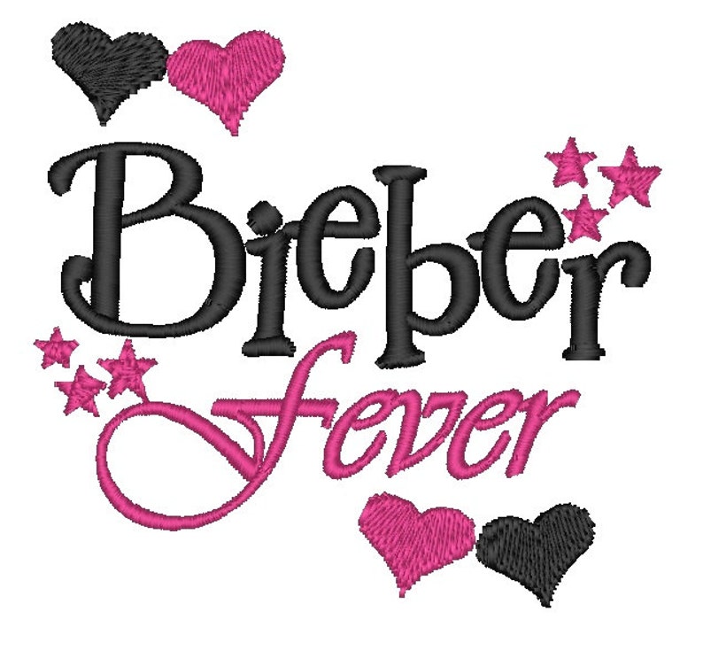 BIEBER Fever. INSTANT DOWNLOAD Machine Embroidery Design Digitized File ...