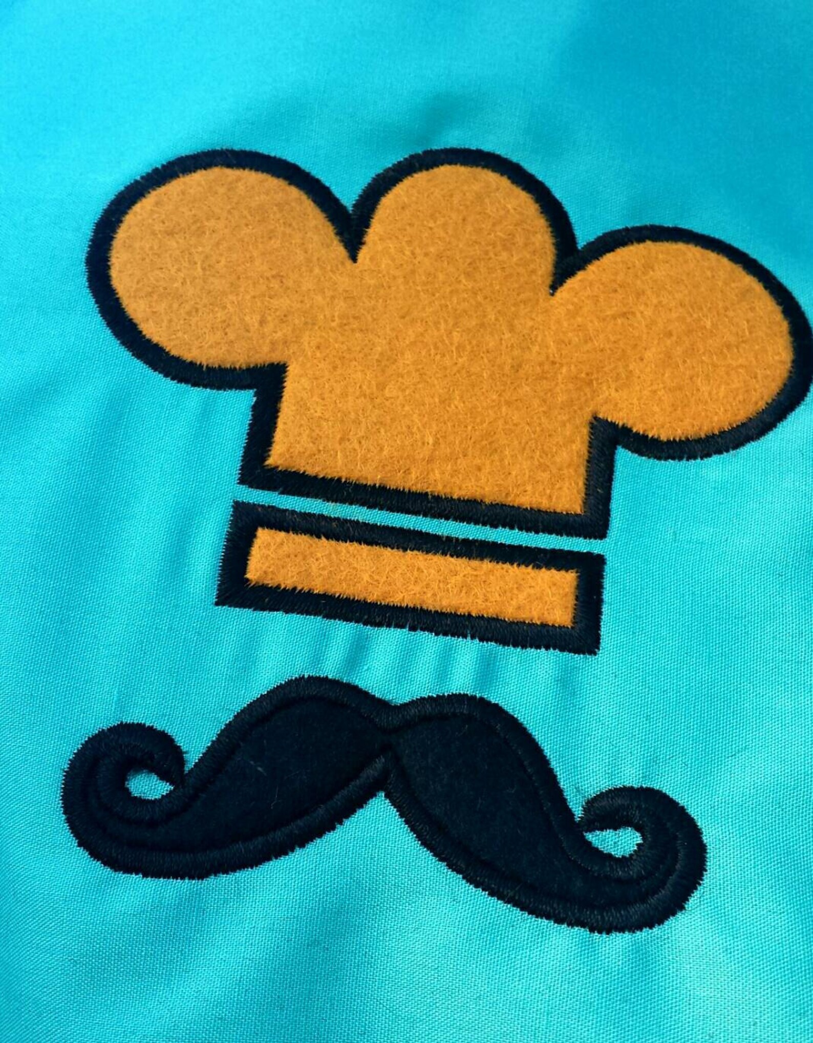 Chef Hat Mustache APPLIQUE. Instant Download Machine Embroidery Design ...