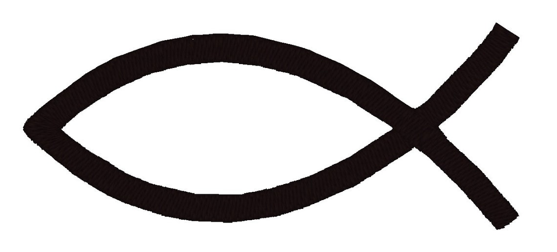 Ichthys Christian Fish Symbol Outline & Applique. Instant Download ...