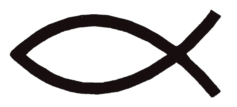 Ichthys Christian Fish Symbol Outline & Applique. Instant - Etsy