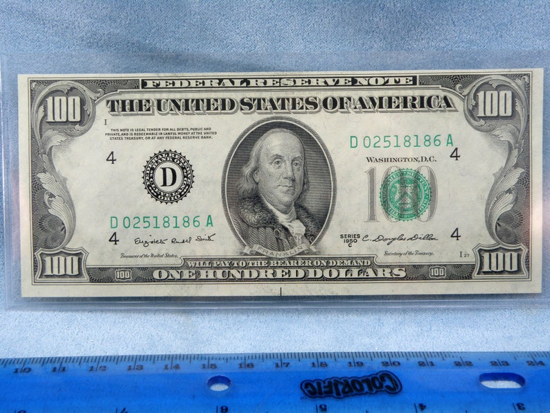 1950 C One Hundred Dollar Federal Reserve C Series Note crispy | Etsy 1950 C One Hundred Dollar Federal Reserve C Series Note crispy | Etsy