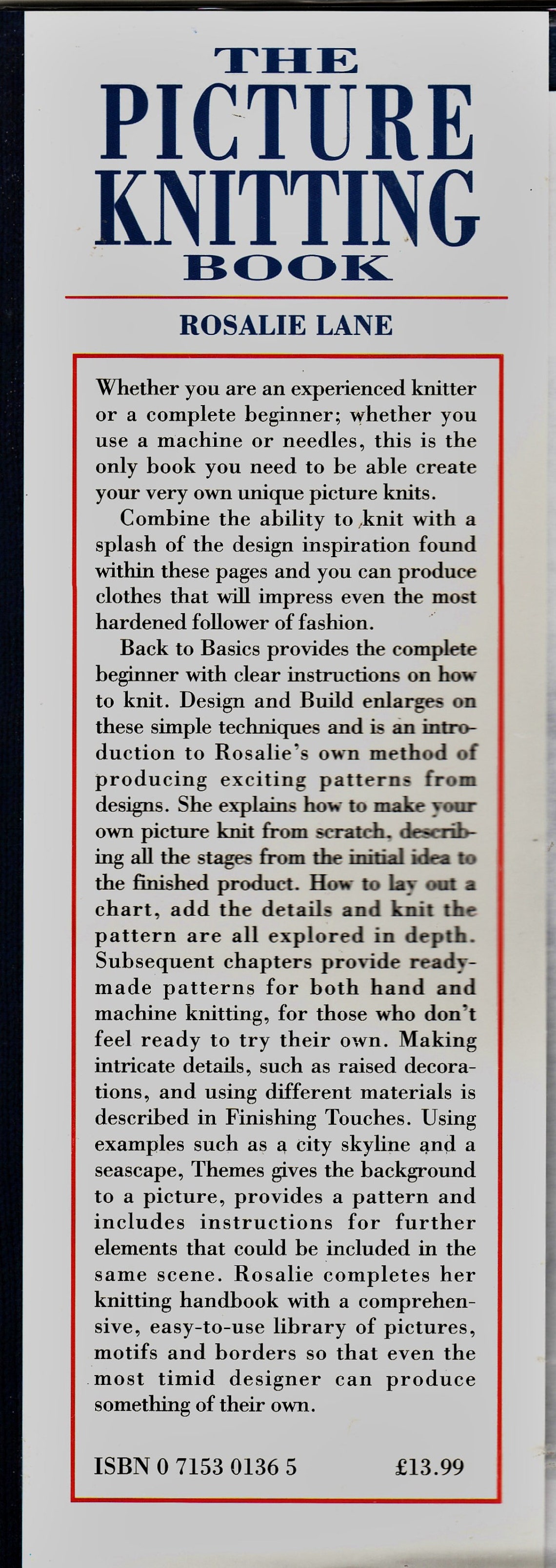 Retro the Picture Knitting Book Hardback by Rosalie Lane 1994 Printed ...