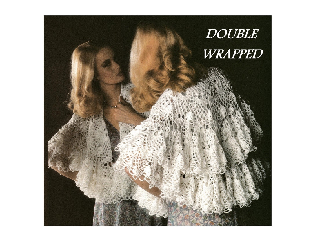 Digital Download Crochet Double Wrapped Shawl Pattern - Vintage Lacy ...