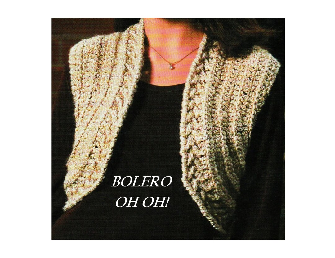 Digital Download Retro Crochet Shorty Bolero Vest Pattern - Instant ...