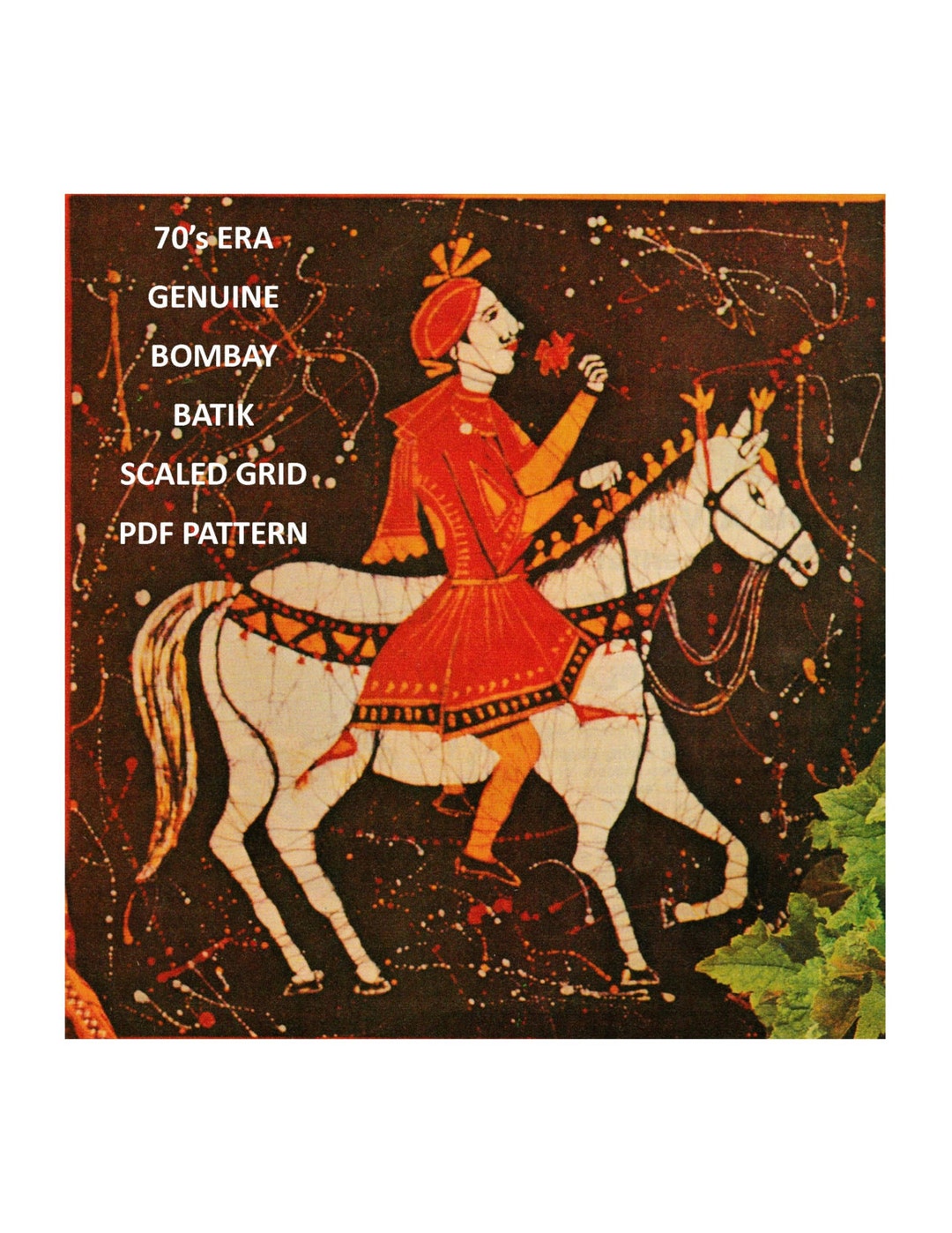 Digital Download 70's Genuine Bombay Batik Scaled Grid PDF Pattern ...