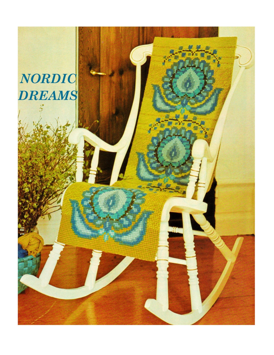 Digital Download Needlepoint Pattern - Retro Nordic Cross Stitch Decor ...