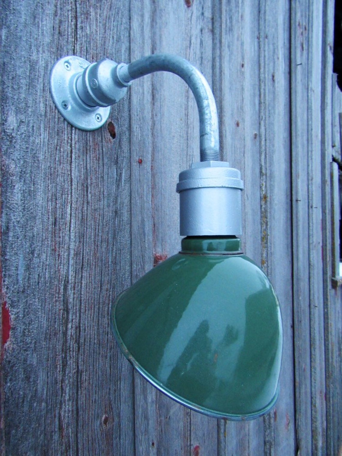 Relektrik™ Vintage Barn 8" Ivanhoe Angled Green Porcelain Wall Light ...