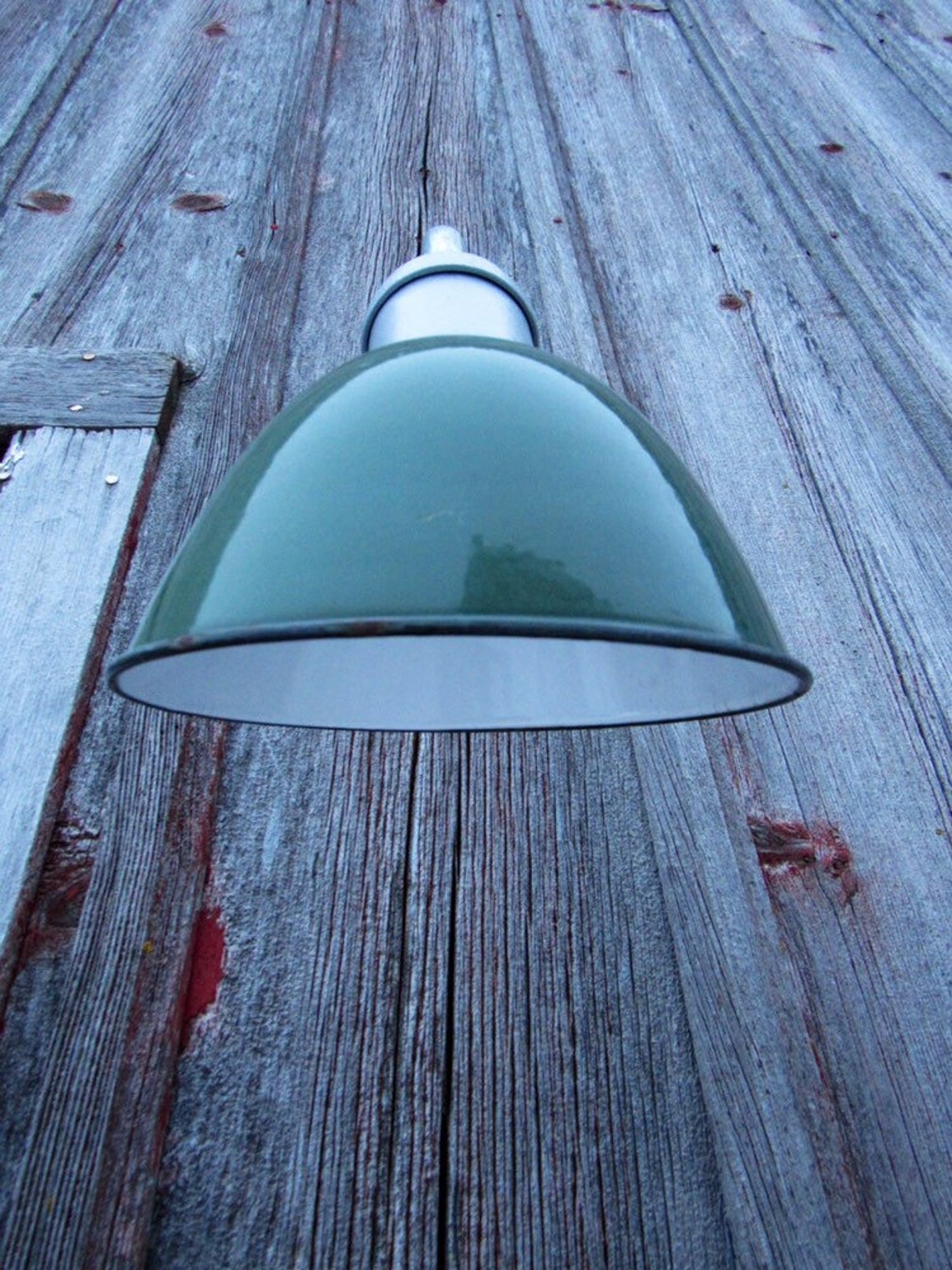 Relektrik™ Vintage Barn 8" Ivanhoe Angled Green Porcelain Wall Light ...