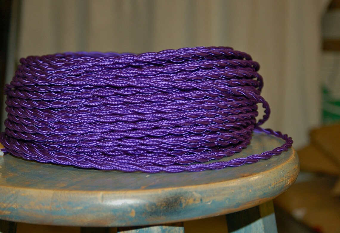 6 Feet: Purple Twisted Cloth Covered Wire Vintage Style - Etsy