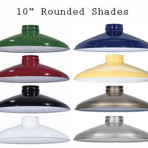 Yellow Porcelain Enamel Shade: 10" Rounded Metal Design - Top Quality ...