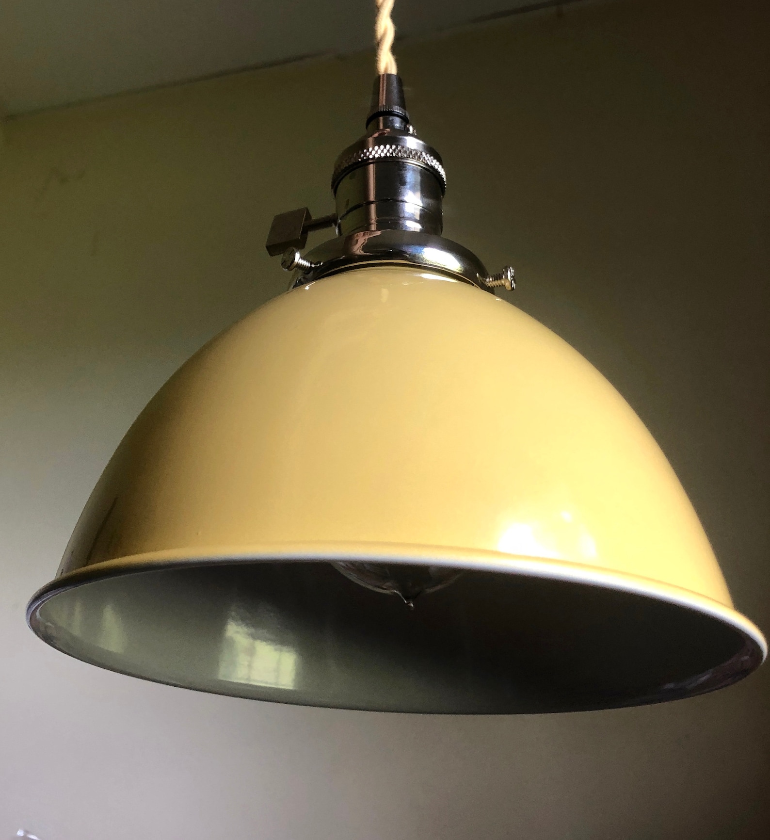 Yellow Porcelain Enamel Shade: 7" Industrial Metal Dome - Top Quality ...