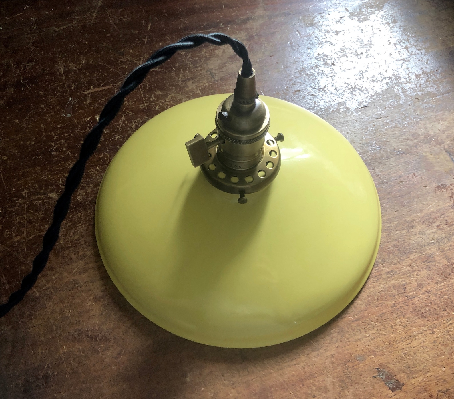 Yellow Porcelain Enamel Shade: 10" Rounded Metal Design - Top Quality ...