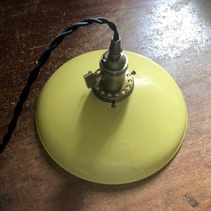 Yellow Porcelain Enamel Shade: 10" Rounded Metal Design - Top Quality ...