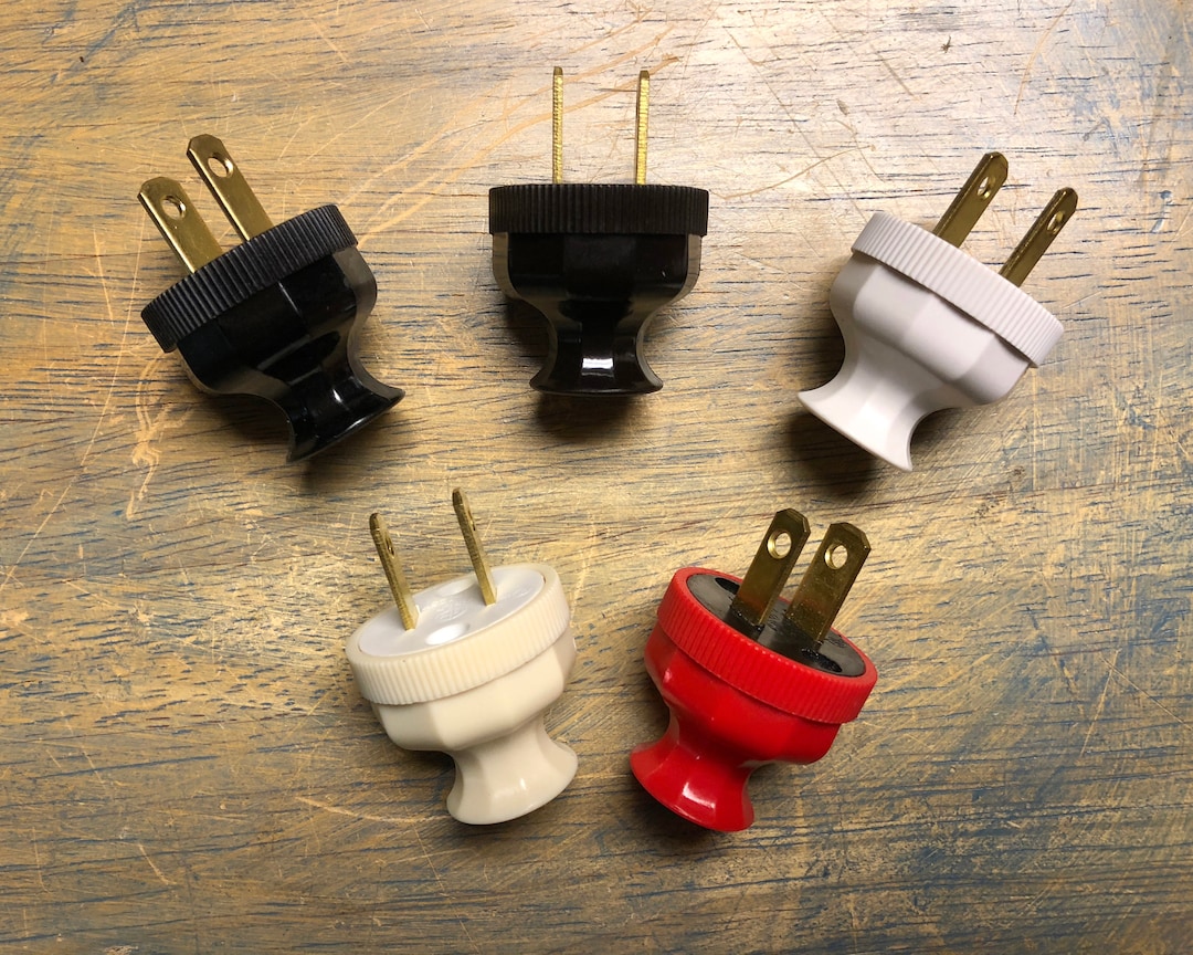 Antique Replica Electrical Plug - Long Neck Decagon Design, Polarized 2 ...