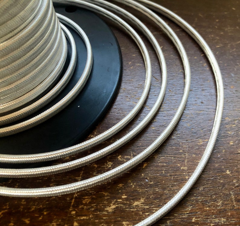 6 Feet: White 2-wire Cloth Covered Cord, Vintage Style Cloth Electrical ...