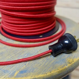 6 Feet: Red 2-wire Cloth Covered Cord, Vintage Style Cloth Electrical ...