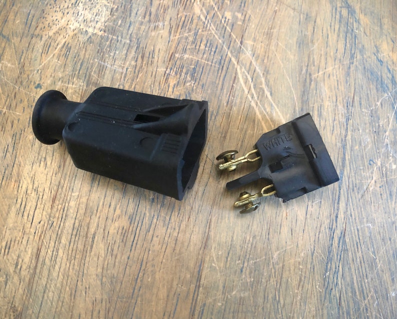 2 Prong Female Electrical Outlet - Black Cord Receptacle Connector ...