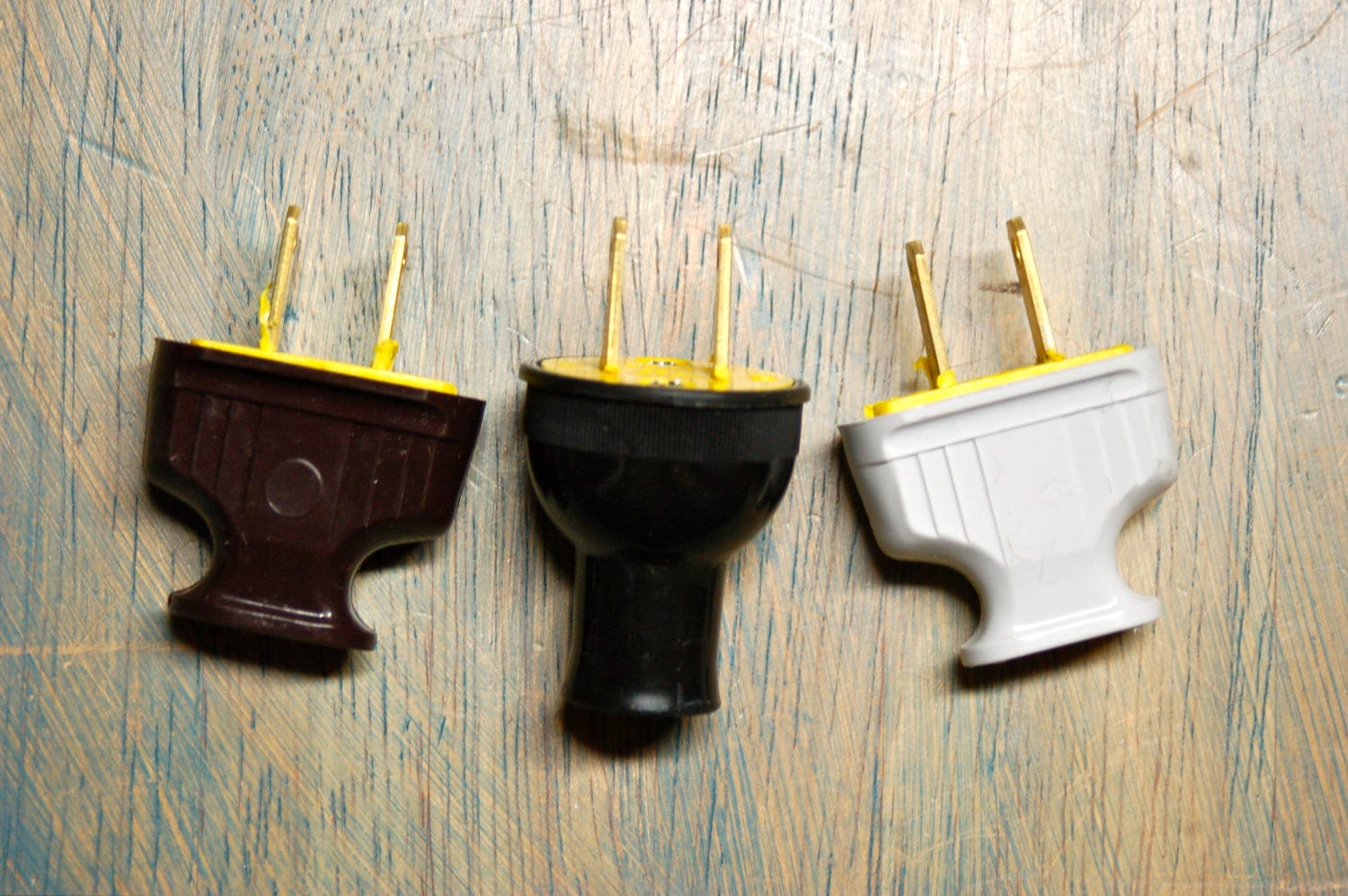 Vintage Style 2 Prong Electrical Plug: Black Brown or White. Top ...