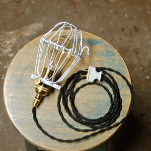 White Wire Bulb Cage, Clamp on Lamp Guard, for Vintage Trouble Lights ...